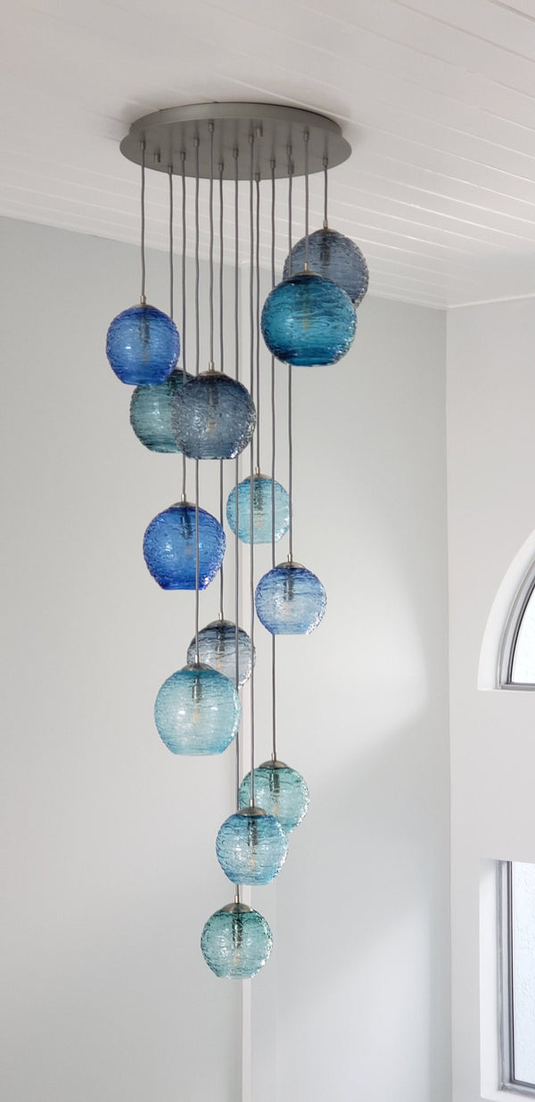 Cascading Stella Chandelier – Handblown Glass Lighting for Entryways ...