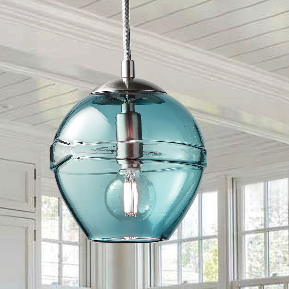 Teal Fiona Pendant Light – Providence Art Glass & Lighting